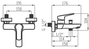Novaservis - Vanová sada s baterií METALIA lesklý chrom