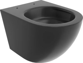 Mexen Lena, závěsná WC mísa 490x360x340 mm, Rimless Tornádo, černá matná, 3322XX85T