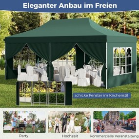 Costway Pavilon skládací altán s 6 odnímatelnými bočními stěnami, výškově
