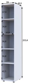 Skříň jednodveřová se zrcadlem Gelar 39 cm Bílá