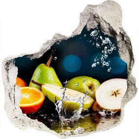 Wallmuralia Nálepka 3D díra Ovoce a voda 75x75 cm