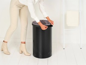 Koš na prádlo Brabantia 60l černý/plastové víko