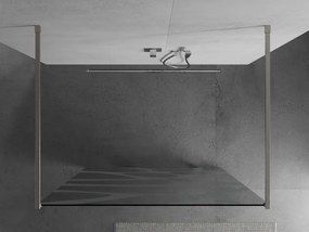Mexen Kioto, sprchová zástěna Walk-In 100 x 200 cm, 8mm čiré sklo bílý vzor, ​​broušená ocel profil, 800-100-002-97-97