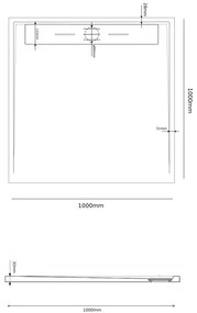 Erga Almac, SMC sprchová vanička 100 x 100 x 3 cm, bílá, ERG-GMA-AL-100100