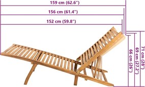 Zahradní lehátko masivní teak 316151