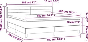 Box spring postel s matrací černá 180x200 cm textil 3130371