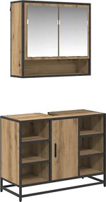 Sada koupelnového nábytku 2 ks Artisanový dub 80 x 33 x 60 cm 3402528