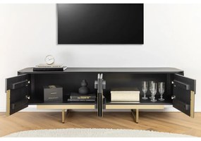 Massive home | TV stolek GATSBY 160 cm retro styl mango, černo-zlatý