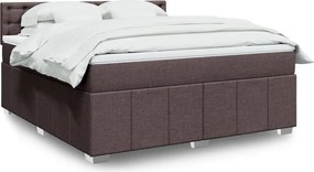 Box spring postel s matrací tmavě hnědá 180x200 cm textil 3287164