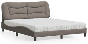 Postel s matrací Hvar taupe 160 x 200 cm textil 3208545