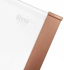 Rea Solar, sprchový kout s posuvnými dveřmi 90(dveře) x 90(stěna) x 195 cm, 6mm čiré sklo, měděný matný profil, REA-K9512