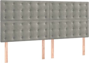 Čelo postele světle šedé 180x5x118/128 cm sametové 3116826