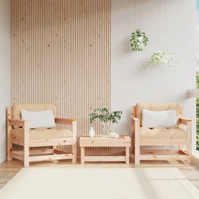 vidaXL Zahradní židle s poduškami 2 ks černé masivní borové dřevo [825565] Barva: Přírodní douglaska