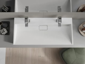 Mexen Ava umyvadlo na desku z konglomerátu 2/O 100 x 46 cm, bílá - 23011002