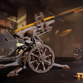 RoboTime Protiletadlové dělo / 3D dřevěná mechanická skládačka / 133 d