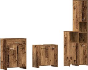 4dílná koupelnová sestava old wood kompozitní dřevo 3328941