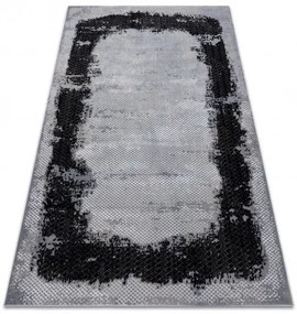 Dywany Łuszczów, Kusový koberec Core A004 Frame black/light grey, 140x190, šedá, chodba / předsíň