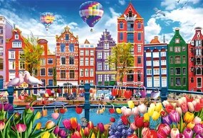 TREFL Puzzle Barevný Amsterdam / 1500 dílků / 85 x 58 cm