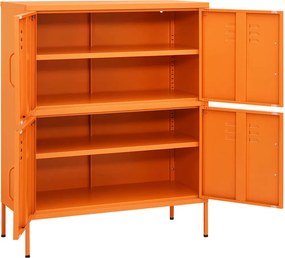 Úložná skříň oranžová 80 x 35 x 101,5 cm ocel 336138
