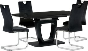 Autronic Jídelní židle, potah černá sametová látka, kovová chromovaná podnož a madlo DCL-416 BK4