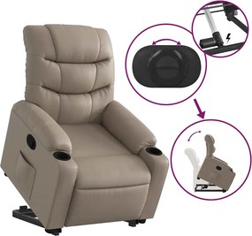 Zvedací polohovací křeslo cappuccino umělá kůže 3206605