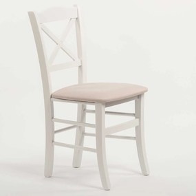 Stima Židle CLAYTON s čalouněným sedákem Odstín: Bílá, Látky: LUX béžová 25
