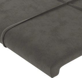 Čelo postele typu ušák tmavě šedé 83x16x118/128 cm samet 3119611