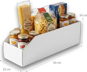usporadejto.cz Úložný box, plastový 15x50x16cm - do spíže i do skříně KARTONPLAST - BÍLÝ