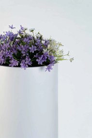Vysoký květináč SOLERIO, sklolaminát, výška 120 cm, bílý mat, outlet