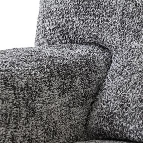 Bielastické potahy MARMO šedé sedačka s otomanem vlevo (š. 170 - 300 cm)