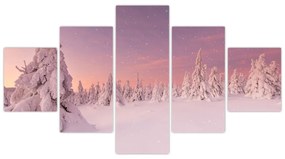 Obraz - Stromy pod sněhovou přikrývkou (125x70 cm)