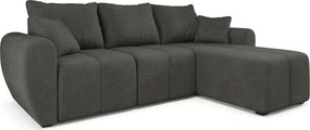 Rozkládací oboustranná sedací souprava do L SEVIO 246x145 cm, tmavě šedá + 2 polštářky ZDARMA