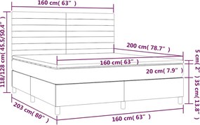 Box spring postel s matrací tmavě modrá 160x200 cm samet 3143095