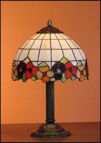 noční vitrážová stolní lampa Bratki H-34 cm