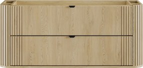 Koupelnová sestava Ovalia Pure se zápustným umyvadlem a skříňkami 120 cm dub cremona