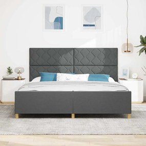 Rám postele s čelo Tmavě šedá 200 x 200 cm textil 3344831