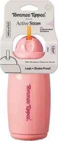 Tommee Tippee Active hrneček s brčkem 266 ml 12m+ růžová
