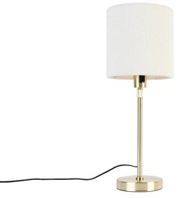 Stolní lampa zlatá nastavitelná s boucle stínidlo bílá 20 cm - Parte