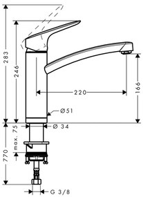 Hansgrohe Logis M31, kuchyňská páková baterie 160 1jet, instalace před okno, chromová, HAN-71833000