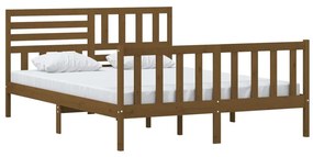 Rám postele medově hnědý 150 x 200 cm King Size masivní dřevo,  3101161