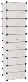 Organizér na boty s 10 přihrádkami, bílý 244919