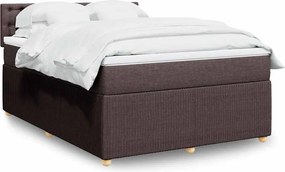 Box spring postel s matrací tmavě hnědá 140x190 cm textil 3289768