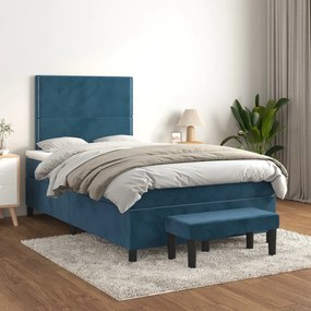 Box spring postel s matrací tmavě modrá 120 x 200 cm samet 3137777
