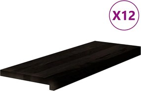 Nášlapy na schody 12 ks hnědo-černé 70x25x2 cm masivní dub 3283037