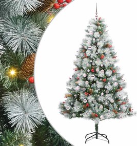 Umělý vánoční stromeček Zelená a bílá 210 cm PVC, kov a plast 3395190