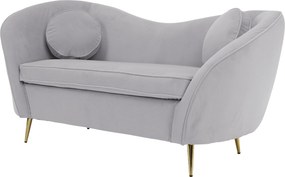 Designový 2-sed, šedá Velvet látka/gold chrom zlatá, EZIO TYP 2