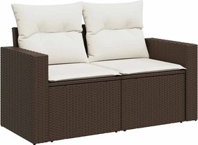 6dílná zahradní sedací souprava s poduškami hnědá polyratan 3267273