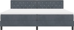 Postel s boxspringem s matrací Tmavě šedá 200 x 200 cm samet 3339129