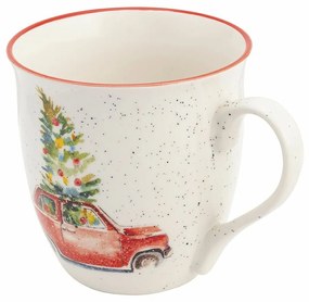 Altom Porcelánový hrnek Christmas car, 630 ml, červená