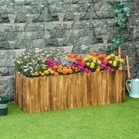 Outsunny vyvýšený záhon, květináč na bylinky, zeleninový záhon, květinový záhon, truhlík, smrkové dřevo 120 x 40 cm